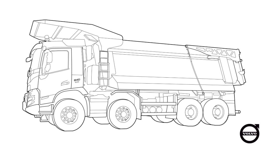 Volvo Truck Coloring Pages Semi Truck Volvo Coloring Page For Kids,